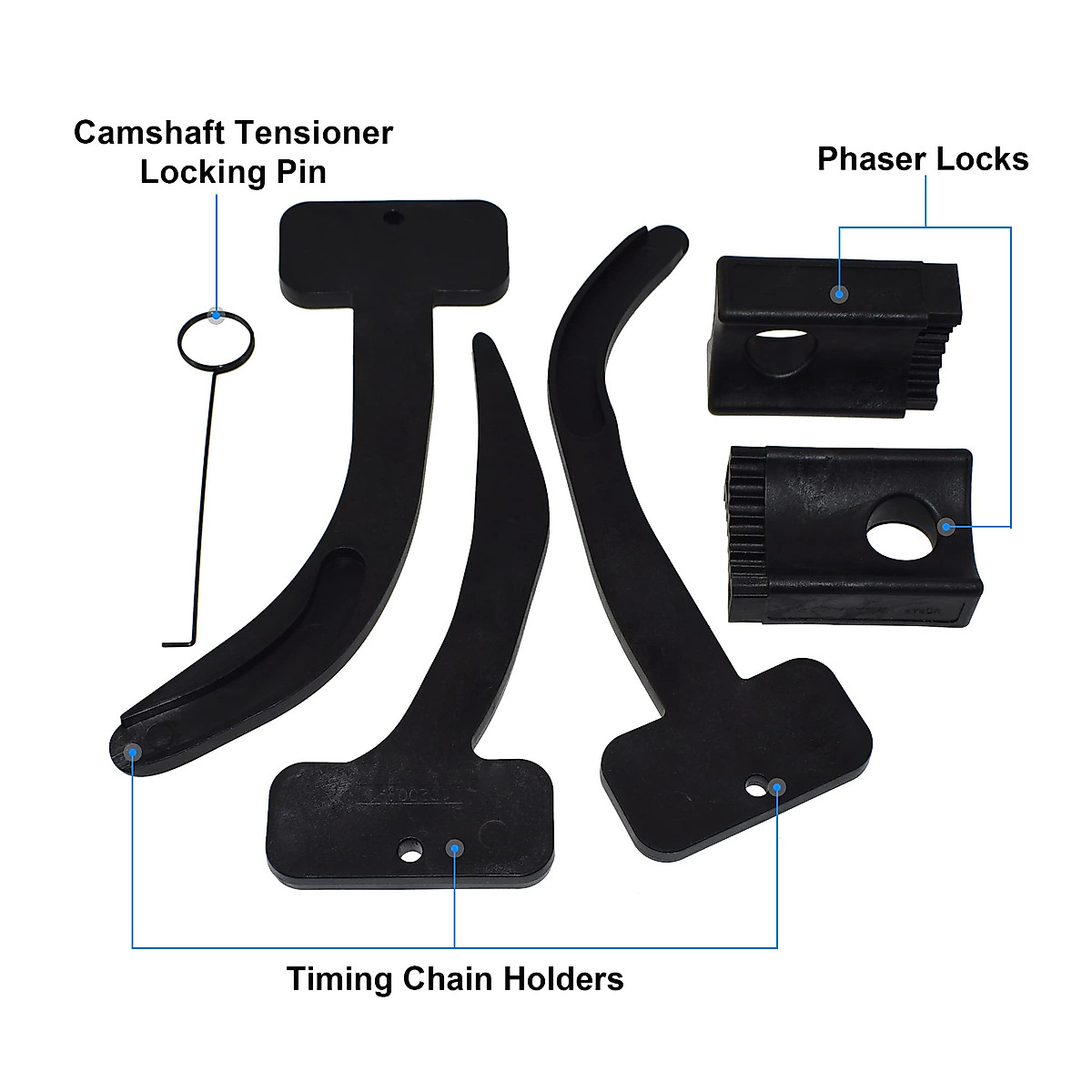 Yuesstloo Camshaft Phaser Timing Chain Lock Tool Kit, Replace 10200A, 10202A, 10369A Compatible with VW Chrysler Jeep Dodge Grand Cherokee Wrangler 3.6L Engine, with Case and Gloves