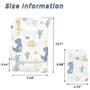 AutoTime Disposable Baby Bibs 8x13.7'' Large with Crumb-Catcher, Baby Travel Essential Reusable Fastener Baby Bibs for Boys Girls 20 Count Non-Woven Bibs for Toddler