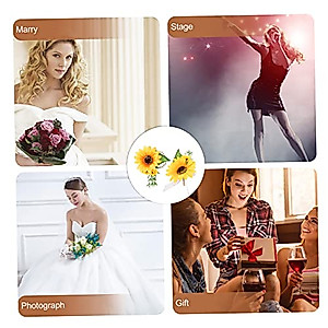 ARTIBETTER 2pcs Corsage Wrist Flower Bracelets for Man Prom Hair Accessories Men Gifts Stocking Stuffers Sunflower Wristlet Band Bracelet Sunflower Brooch Corsage Bride Brooch Wedding Corsage