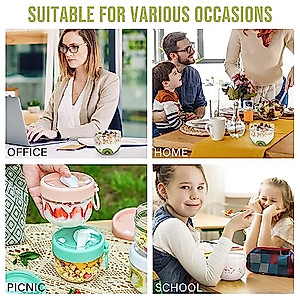 BEWAVE Overnight Oats Containers, 20oz Overnight Oats Jars with Lid and Spoon, Portable Plastic Oatmeal Mason Jar for Yogurt Cereal Milk Vegetable Fruit Salad Storage, Pink