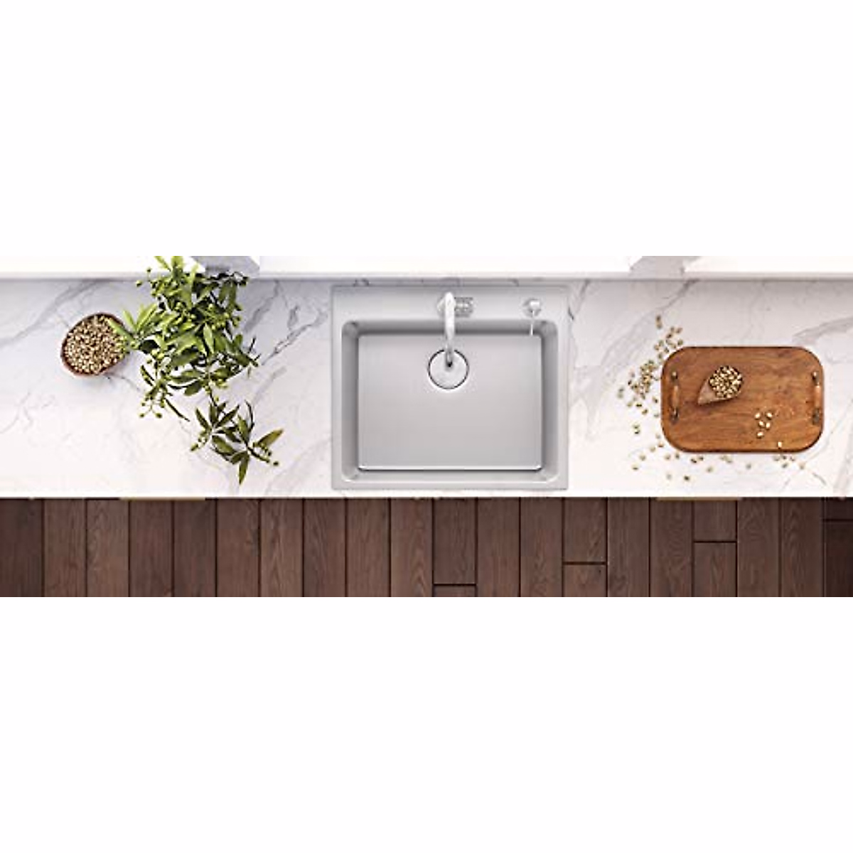 Ruvati 23 x 20 inch Drop-in Topmount Kitchen Sink 16 Gauge Stainless Steel Single Bowl - RVM5923