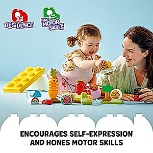 LEGO DUPLO My First Organic Garden Brick Box 10984, Stacking Toys for Babies and Toddlers 1.5+ Years Old, Learning Toy with Ladybug, Bumblebee, Fruit & Veg, Sensory Toy for Kids