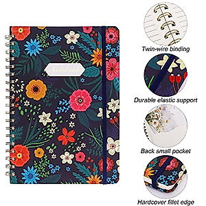 EOOUT 3 Pack B5 Spiral Notebook, Hardcover Large Notebooks, Wide Ruled Spiral Notebooks with 160 Pages, 100gsm Paper, 7.3'' x 10.3'' Cute Notebooks for Women Office School Supplies