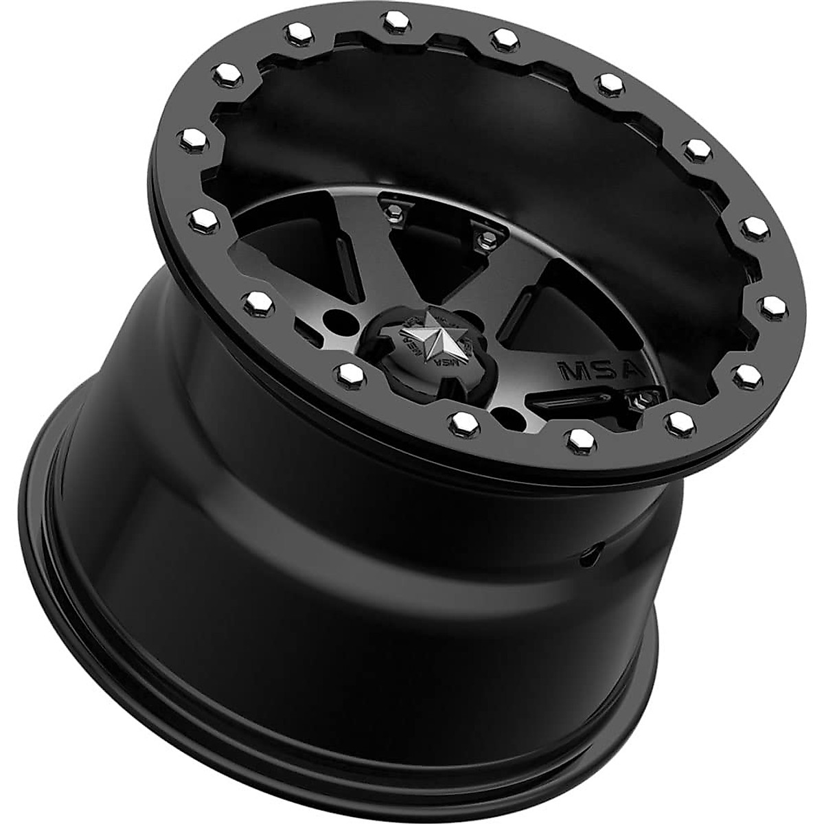MSA Offroad Wheels M21 LOK BEADLOCK Charcoal Tint Wheel with Aluminum (14 x 7. inches /4 x 156 mm, 0 mm Offset)