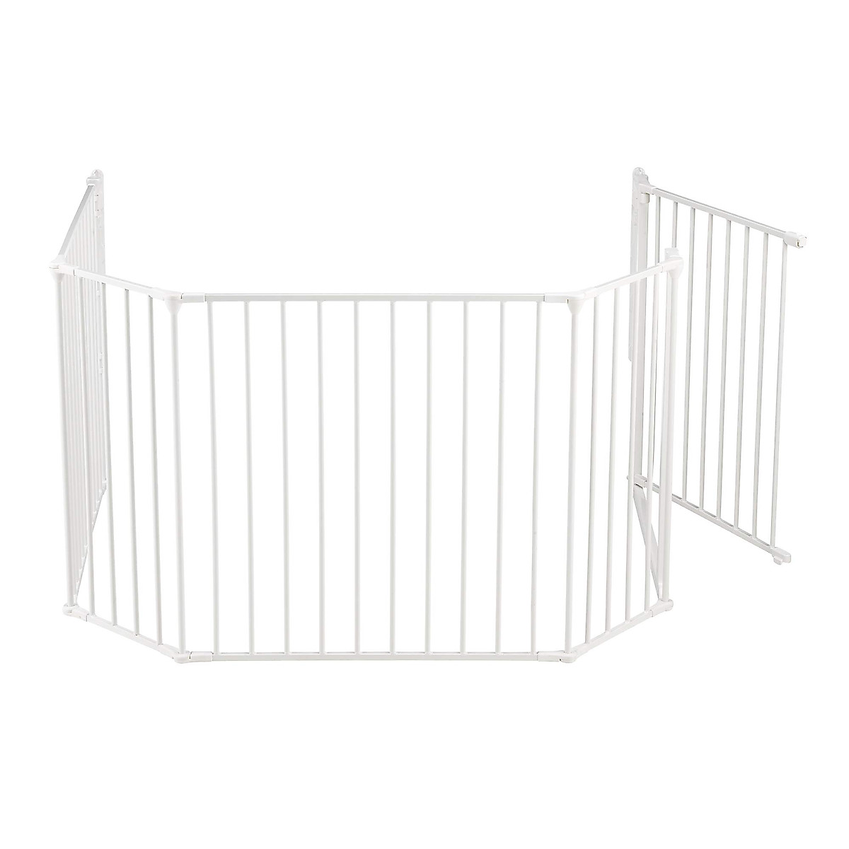 BabyDan Flex Hearth 35.4-109.5 Inch Wide Extra Large Size Safety Baby Gate for Fireplace, Hearths, and Doorways, White