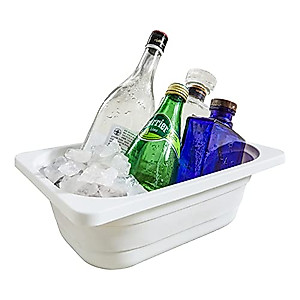 Beright Collapsible Storage Bin, Wash Basin Folding Dish Tub Sink, Space Saving for Dishing, Fruit, and Camping, Hiking and Home, 1 Pack, White, Small