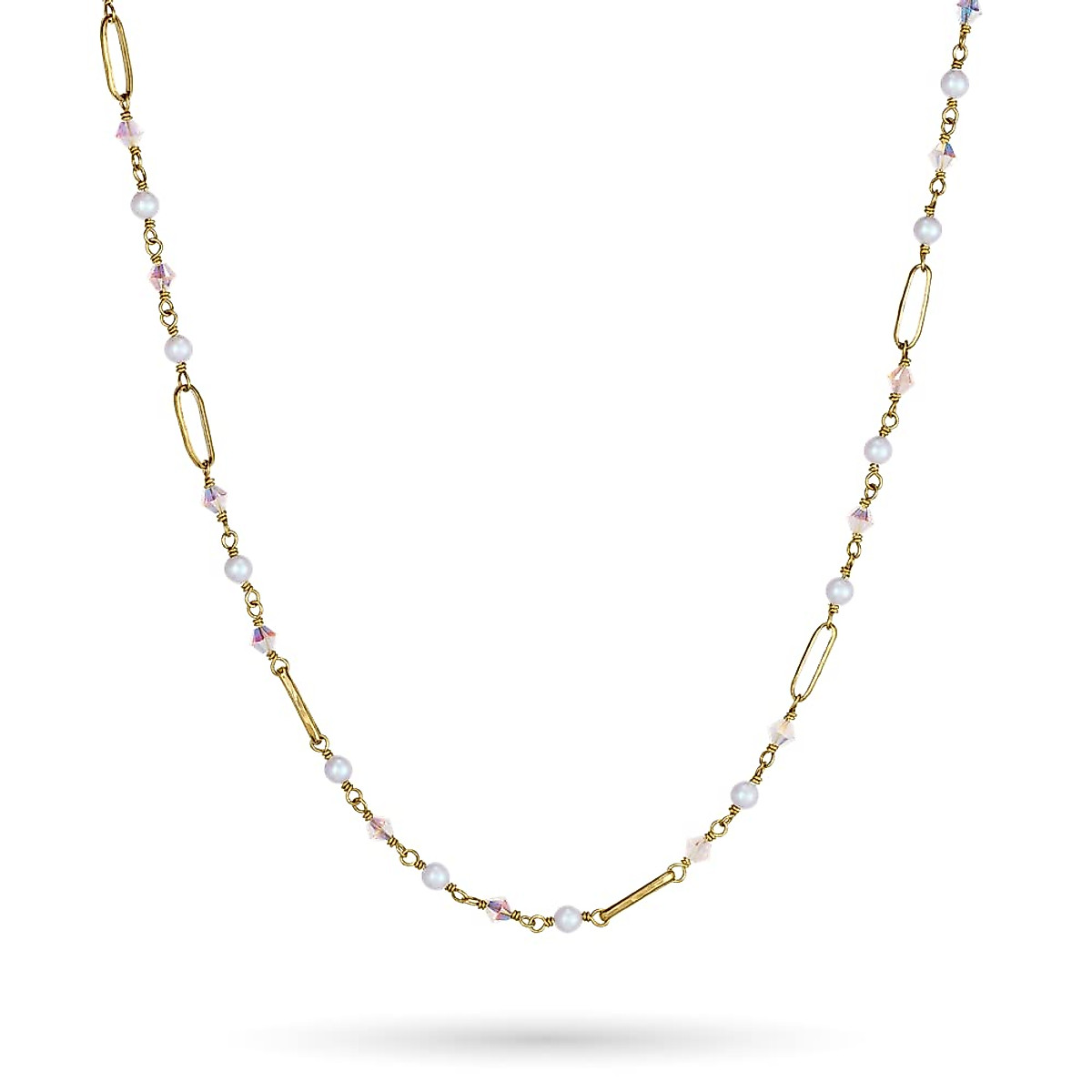 Waxing Poetic Brass Pearl Beaded Mist Necklace - 20 Inch