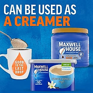 Maxwell House International Decaf & Sugar Free French Vanilla Café Style Instant Coffee, 4 oz Canister (Pack of 4) (Full package)