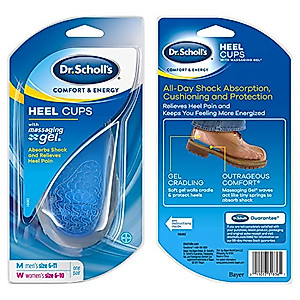 Dr. Scholl's Massaging Gel HEEL CUPS (One Size)// Absorb Shock All Day & Relieve Heel Pain