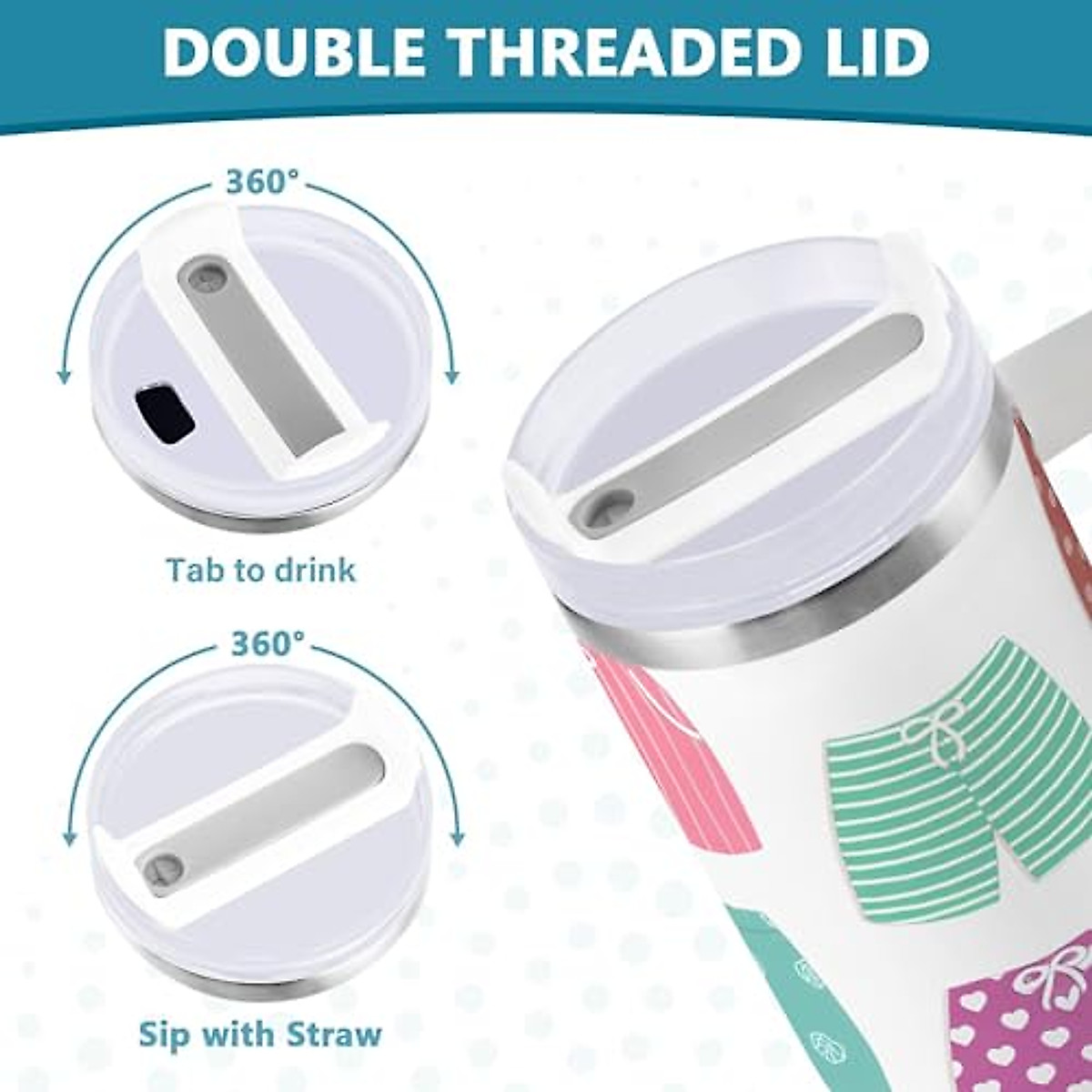 Burbuja Beach Shorts Pattern 40oz Insulated Tumblers with Handle and Straw Lid, Double Wall Stainless Steel Travel Mug Leak-Proof, BPA Free, Gift for Mom Dad