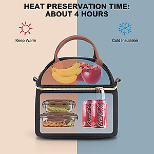 VS VOGSHOW Lunch Bag Women, Double Compartment Insulated Lunch Bag Lunch Box, Small Cute Adult Lunch Bags for Women for Work