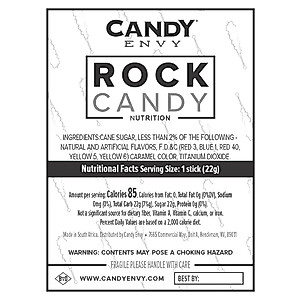 Candy Envy - Halloween Rock Candy Sugar Sticks - 10 Indiv. Wrapped - Black & Orange