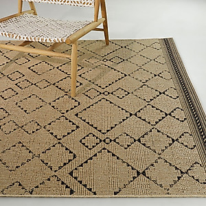 BALTA Mattei Diamond Trellis Indoor/Outdoor Area Rug 5'3" x 7' - Brown/Black