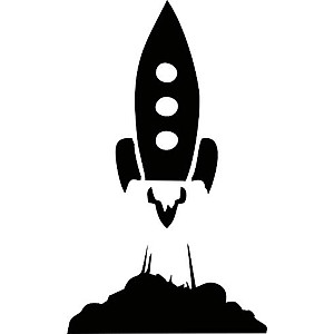 Rocket Ship on Light Switch Children's Room's Vinyl Wall Decal (3 X 5 Inches)