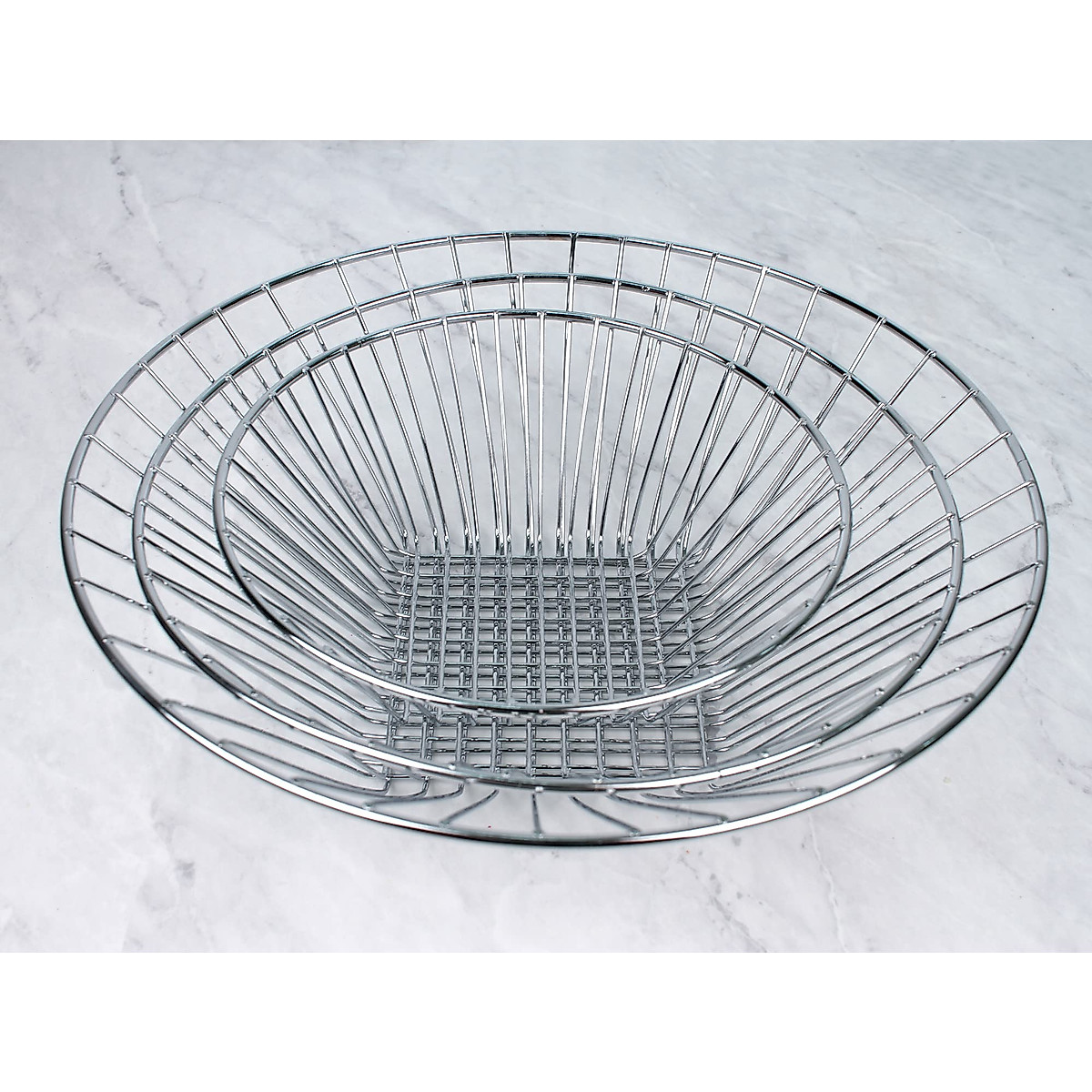 RSVP 30-by-12-Inch 3-Tier Wire Hanging Basket, Chrome