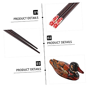 Luxshiny 1 set Camping Japanese Bamboo Chopsticks Wood Classic Gift Rest and Sticks for with Home Cutlery Natural Holder Reusable Style Safe Noodles Chop Practical Wooden Tableware Fish