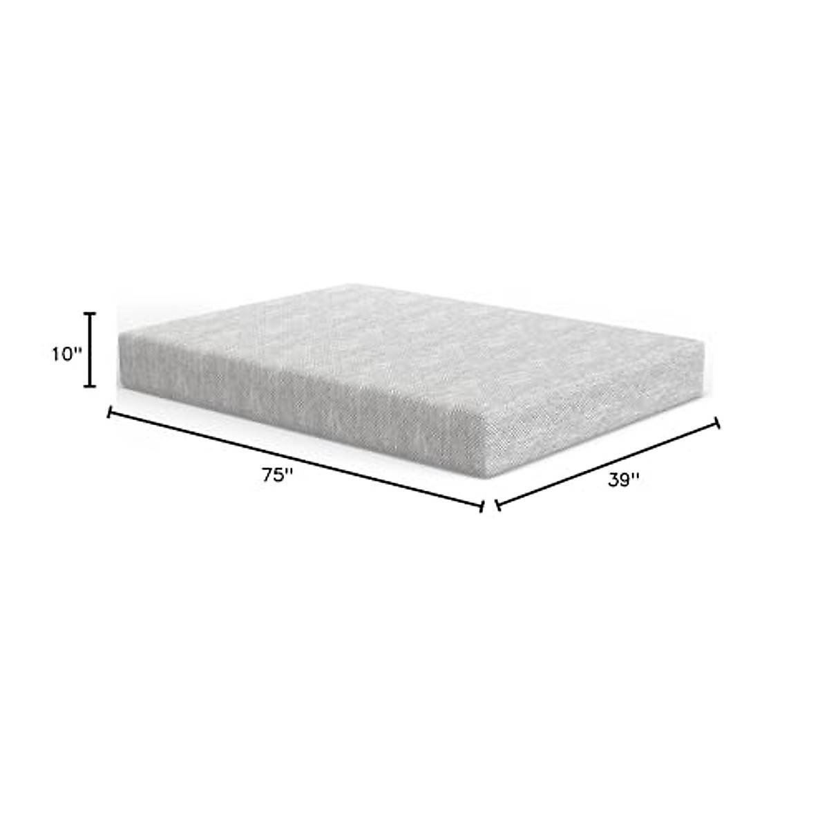 Vibe Heather Grey Gel Memory Foam Mattress, CertiPUR-US and Oeko-TEX Certifed Bed-in-a-Box in Ultra Small Package, 10-Inch, Twin
