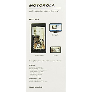 Motorola Scout1 Wi-Fi Pet Monitor for Remote Viewing with iPhone and Android Smartphones and Tablets, Black