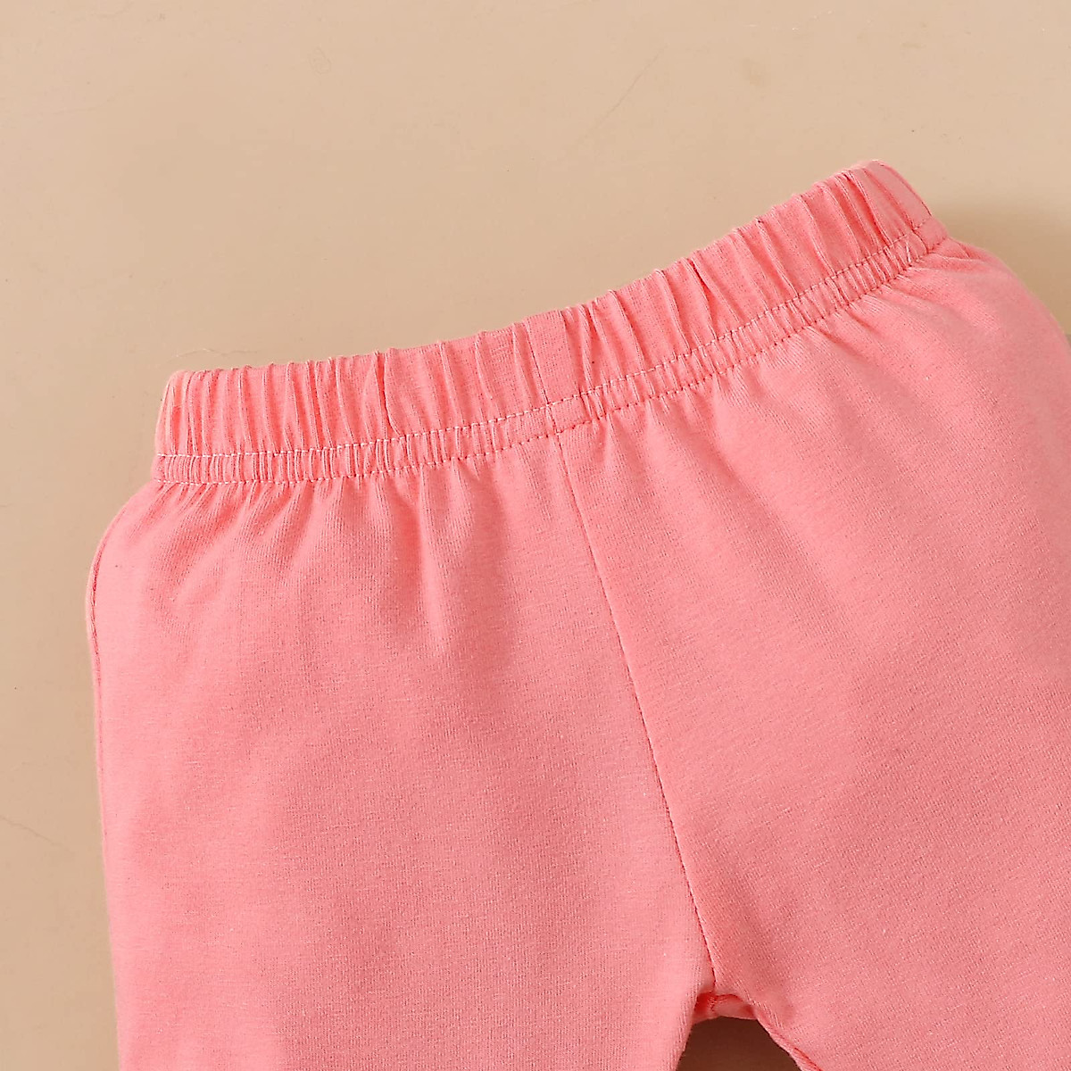 MIEKISA baby girls rompers flared pants suits headband free (Pink, 6-12 Months)