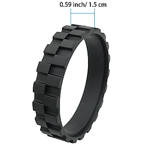 Ruiwaer 1 Pair 0.59Inch 1.5cm Roomba Tires for Wheels Series 500, 600, 700, 800 and 900 Antislip, Replacement for All roomba Models, Black
