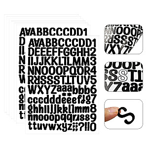 1260 Pieces 10 Sheets A4 Vinyl Letter Sticker, Self Adhesive Letters Numbers Mailbox Numbers Sticker for Signs, Window, Mailbox, Door (Black,1 Inch)
