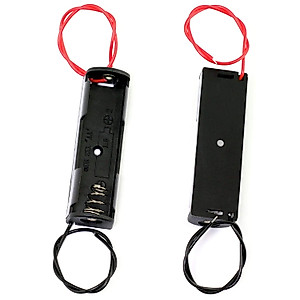 E-outstanding 10PCS Single AA Battery Holder Case with Wire Connections Black 1.5V