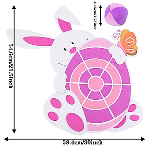 Aneco Easter Bunny Easter Egg Dart Board Sticky Balls Toys Games DIY Spliceable Dart Board Kit with 6 Sticky Balls for Indoor and Outdoor Sports Games