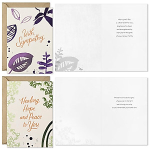 Hallmark Sympathy Card Assortment (16 Cards with Envelopes, 4 Designs) Minimalist Nature
