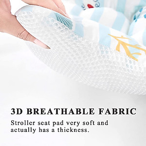 Jitejoe Baby Seat Pad Stroller Liner Universal 3D Air Mesh Breathable Car High Chair Cushion for Infant Soft Padding,Baby Carrier,Pram Non Slip Cushion for Baby Kid Toddler Infants (Blue Whale)