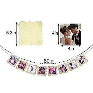 Bride to Be Photo Banner - Glitter Photo Garland, Bride to Be Decorations, Engagement Party Decorations, Bridal Shower Decorations, Birthday Photo Banner, Baby Shower Decorations (Champagne Glitter)