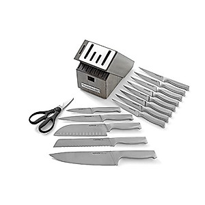 Calphalon Kitchen Knife Set with Self-Sharpening Block, 15-Piece Classic High Carbon Knives