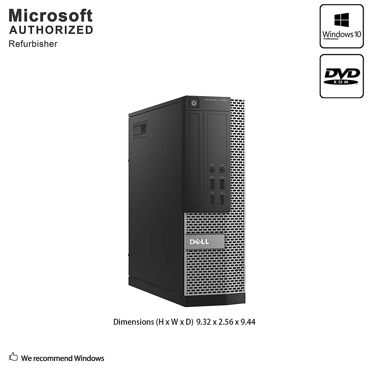 Dell OptiPlex 7020 Small Form Factor Desktop PC, Intel Quad Core I7-4790 up to 4.0GHZ, 16G DDR3, 1T SSD, DVDRW, WiFi, BT, DP, VGA, Windows 10 Pro 64 Language Supports English/Spanish/French (Renewed)