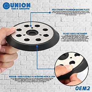 Union Pads and Abrasives OEM2 Replacement Sander Hook and Loop Orbital Sander Pad for 743081-8, 743051-7 Hitachi 324-209 Fits BO5010, BO5030/K, BO5031K, BO5041K, SV13YA, SV13YB, XOB01Z Sander