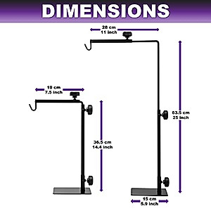GDUUZ Pet Lamp Stand for Reptiles Insects and Cold Blooded Basking Animals– Adjustable Height and Reach Heat Light Hanger – Includes Feeding Accessories