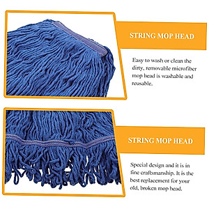 VILLFUL String Mop Replacement Head Dry Mop Pads Heated Hair Rollers Commercial Cut End Cotton Mop Cotton Yarn Mop Head Heavy Duty Mop Refill Cotton Yarn Mop Pad Color Separation