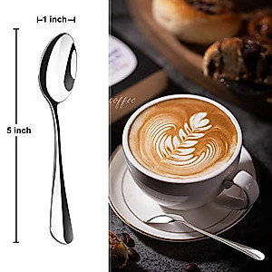 TIONTURE Small Spoons 6 Pcs Demitasse Espresso Spoons Mini Coffee Spoon Stainless Steel Teaspoon for Ice Cream Dessert Tiny Spoon for Home
