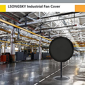 LSongSKY Industrial Fan Cover 2 Pack,Suitable for 30 Inch Wall Mount Fan,Industrial Pedestal Fan in the Warehouse,Shop, Garage,and Workspace,Waterproof & Dustproof 600D Oxford,Black