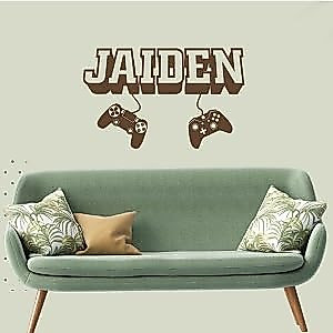 In-Style Decals Wall Vinyl Decal Home Decor Art Sticker 3D Personalized Name Boy Girl Gamer Controller Video Game Studio Teen Nursery Play Room Removable Stylish Mural Unique Design 2508