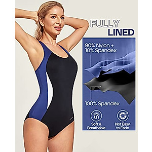 Ewedoos One Piece Athletic Swimsuit for Women Adjustable Strap Bathing Suit Tummy Control Swimming Suits Swimwear