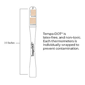 TempaDOT 100 Pack - Fahrenheit – Single-Use Clinical Thermometers for Oral or Axillary Use – Highest Accuracy & Prevention of Patient Cross-Contamination
