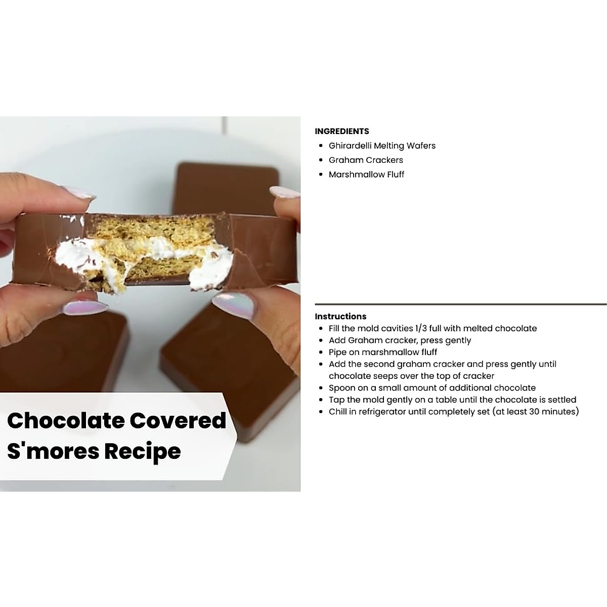 4 Cavity S'mores Mold For Chocolate-Covered Cookies