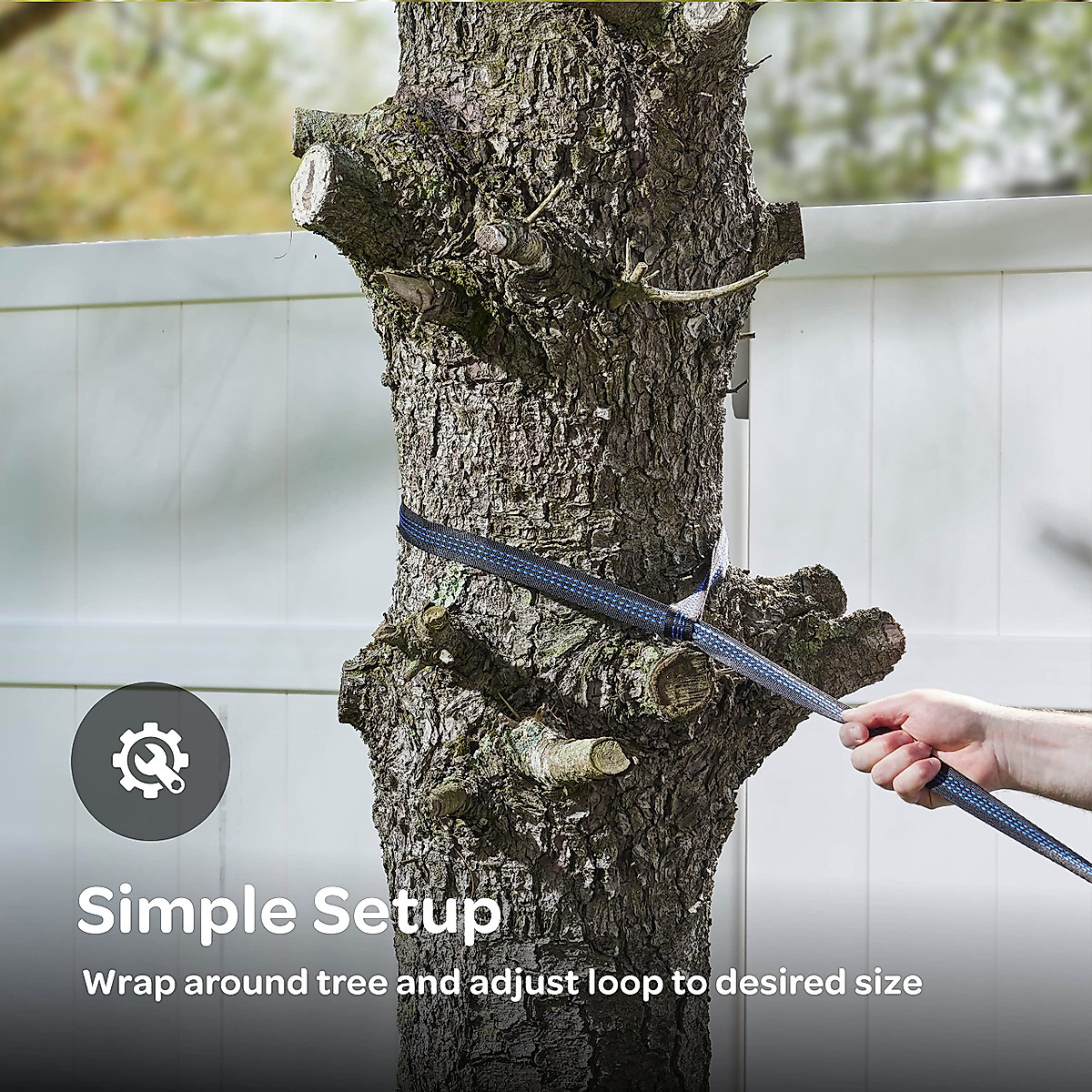 Durable Hammock 400 lb Capacity, Nylon Camping Hammock Chair - Double or Single Sizes w/Tree Straps and Attached Carry Bag - Portable for Travel/Backpacking/Beach/Backyard (Medium, Blue & Light Blue)