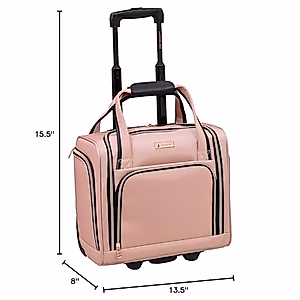 LONDON FOG Bromley 15-Inch Under The Seat Bag,Lightweight, Rose Gold