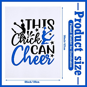 VitalCozy 12 Pcs Cheer Blanket Bulk 50'' x 40'' Cheer Gifts Cheerleading Gifts Soft Flannel Cheerleader Blanket Throw Blanket Summer Blankets for Cheer Team Competition Gifts(Blue)