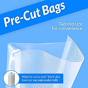 Reli. Vacuum Sealer Bags 6x10" | 400 Bags - Bulk | Pre-Cut Embossed Vacuum Bags for Food | BPA Free | Vacuum Sealer Bags for Sous Vide, Food Storage/Food Prep | Pint Size, Clear