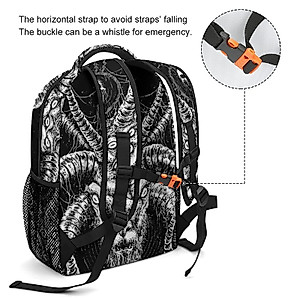 Baphomet Satan Goat Laptop Backpack Fashion Shoulder Bag Travel Daypack Bookbags for Men Women