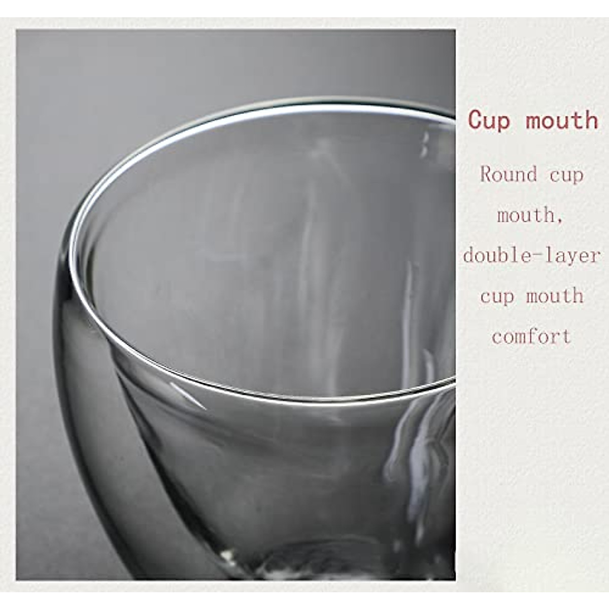 PCduoduo Heart Shaped Cup，Heat resistant creative double layer heart cup cup clear glass milk cup tea milk cup cup coffee cup (8oz/240ML)