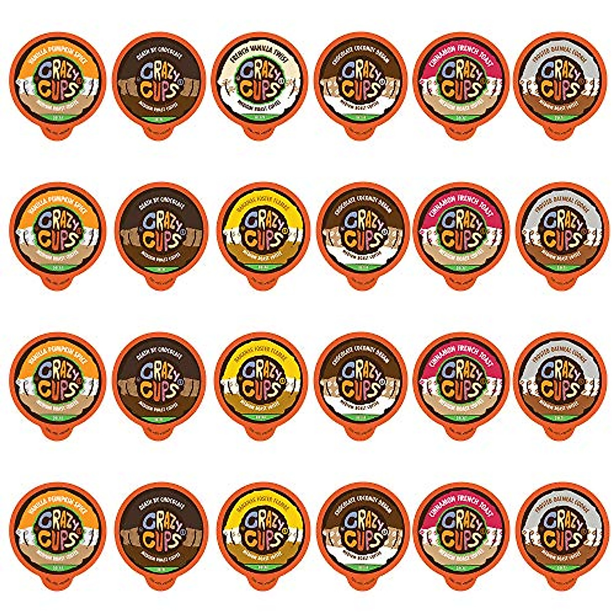 Crazy Cups Decaf Flavored Coffee Variety Pack 24 Count for Keurig Brewers