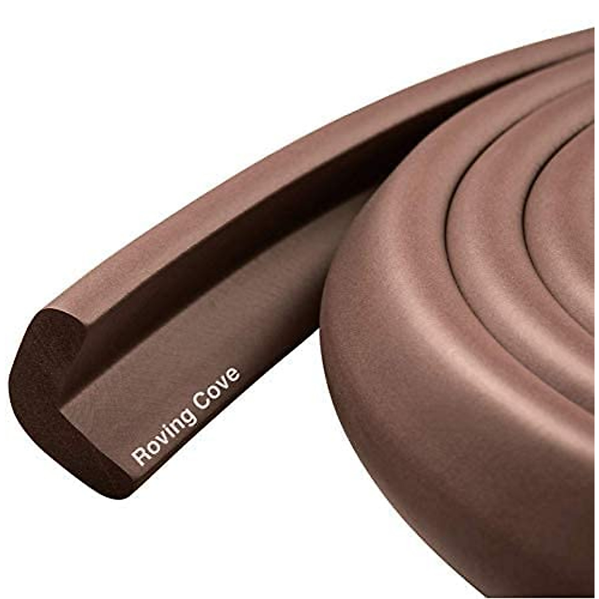 24ft Edge 4 Corners - Bundle & Save - RovingCove HeftyFit Edge Guard (9ft Edge Only, Coffee Brown) + RovingCove HeftyFit Edge Corner Guards (15ft Edge 4 Corners, Coffee Brown)