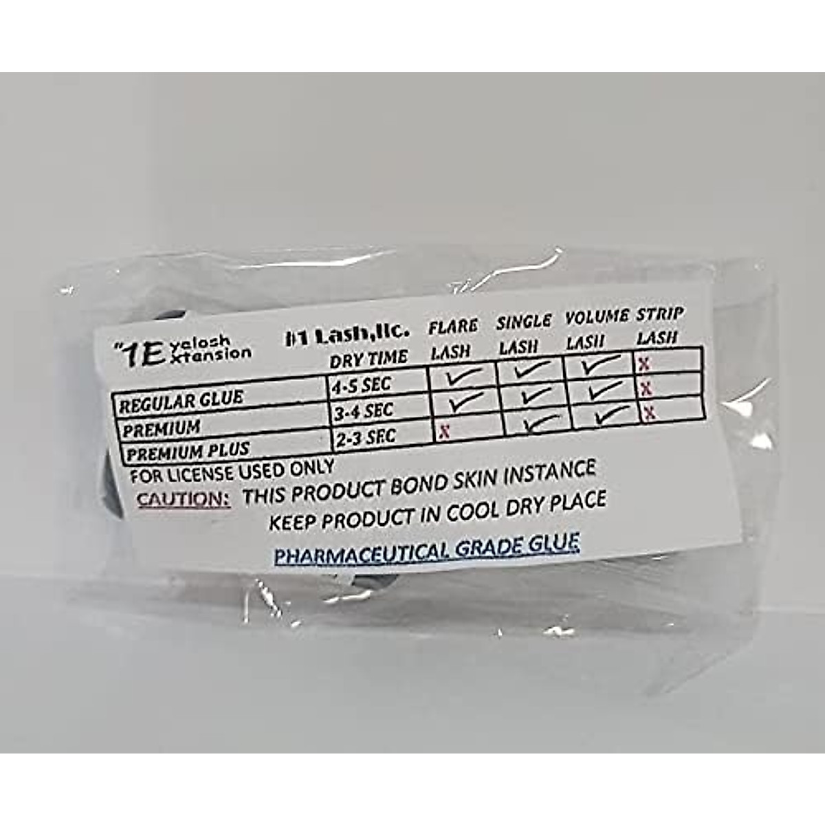 1 Eyelash Extension Regular 1 Number One Glue Eyelash Extension Eyelash Glue Adhesive No Burn and Odorless 0.34 oz-Made in USA,Black